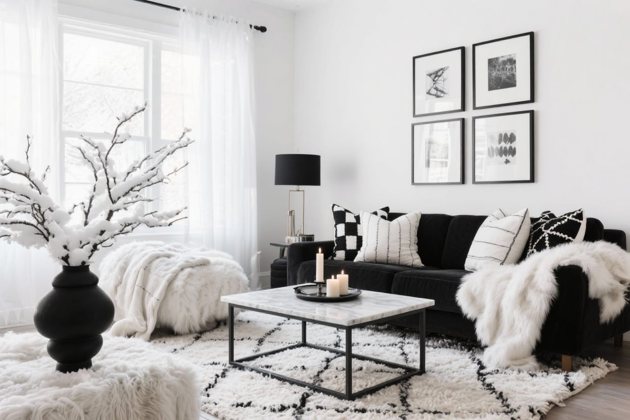 9 Winter Black and White Decor Ideas for a Modern Cozy Home ...