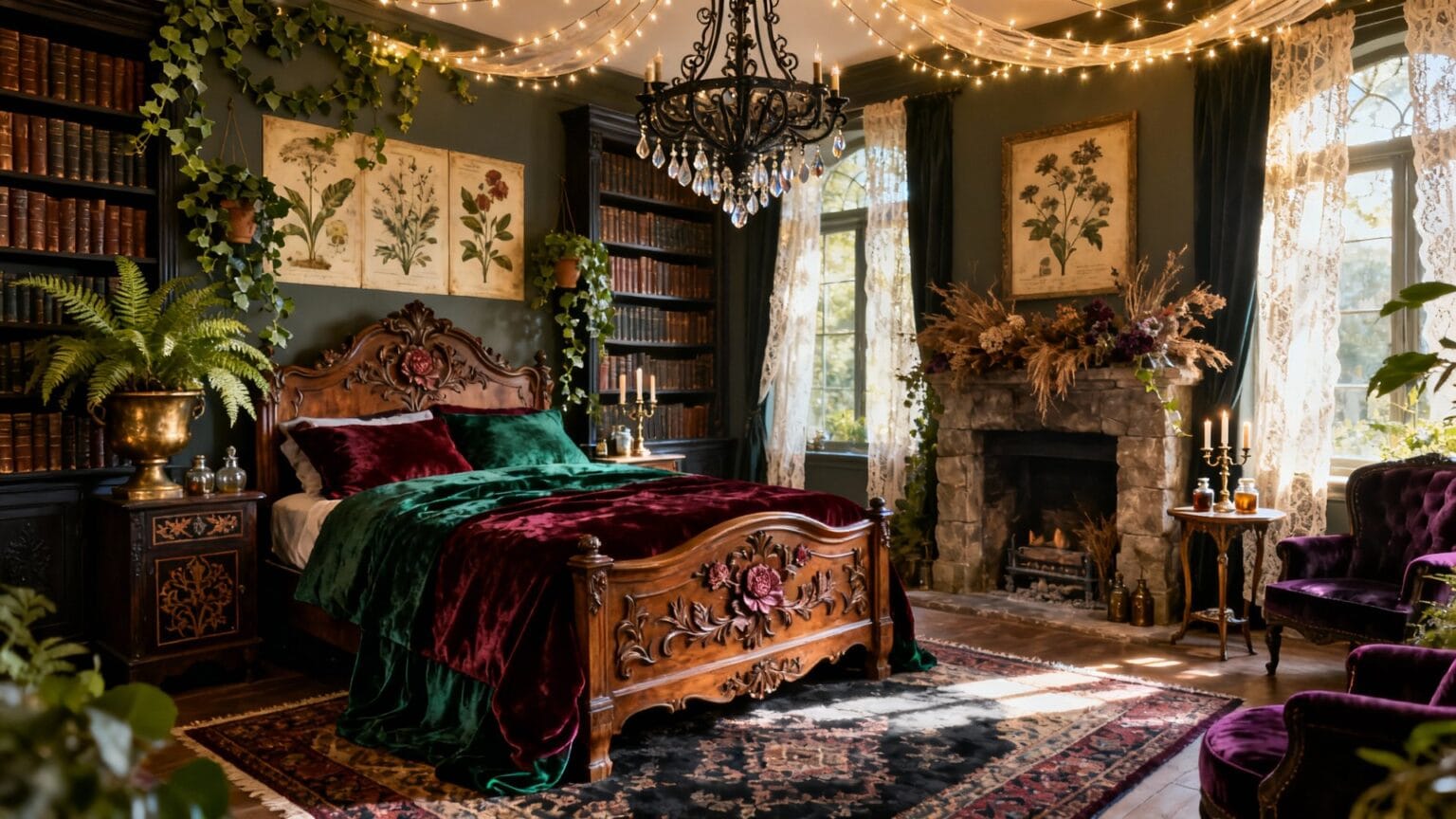 29 Gothic Botanical Bedroom Ideas for Enchanting Decor